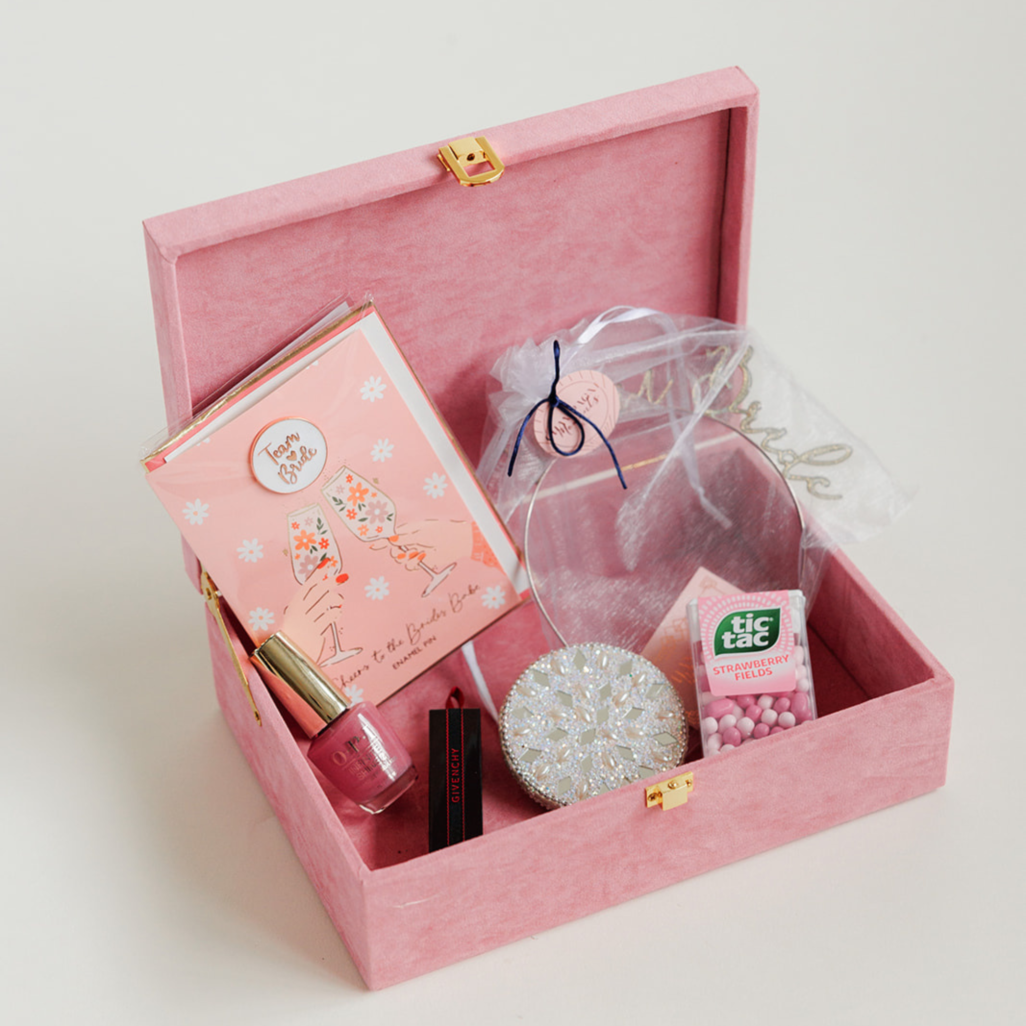 Ambika Luxury Baby Pink Suede Gift Box Decorasian